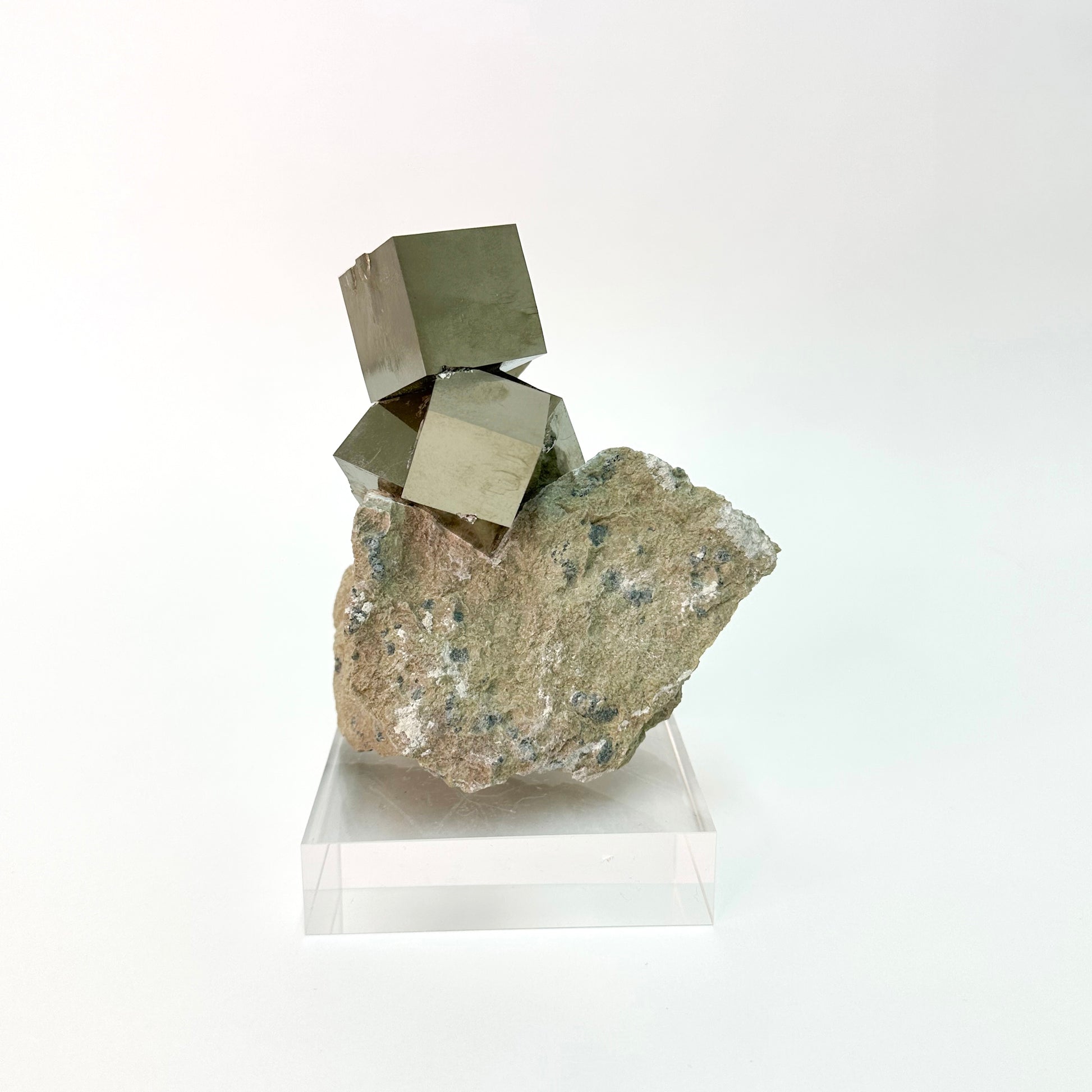 Cluster Pyrite on Matrix, 4 cube’s formation from Navajún, Spain ...